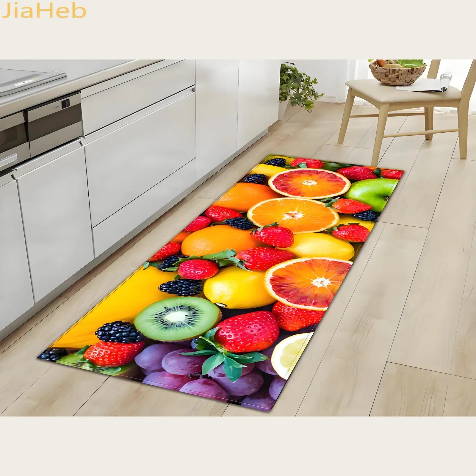 Эксклюзивный коврик 3d для кухни, 50x160 см, 10 мм, оранжевый, малиновый