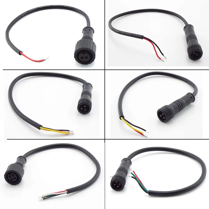 Разъемы для светодиодных лент 2Pin 3Pin 4Pin 24AWG IP65 4pins, МАLE вставка