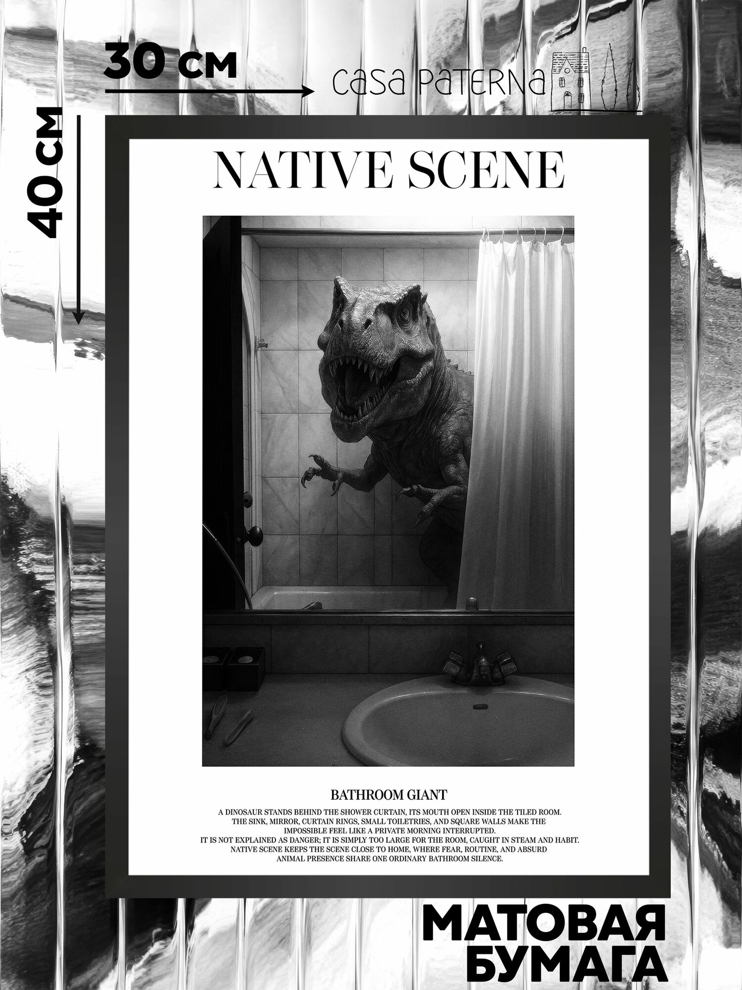 Постер на стену 30х40 Native Scene #43, черно-белая фотография для интерьера, чб без рамки Casa Paterna