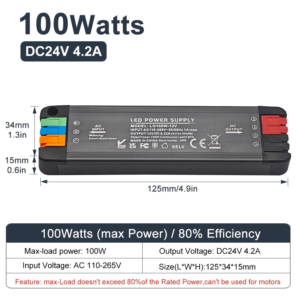 Ультратонкий Светодиодный Блок Питания 36W 65W 100W 200W AC 110-265V В DC 12V 24V Трансформатор Для Освещения
