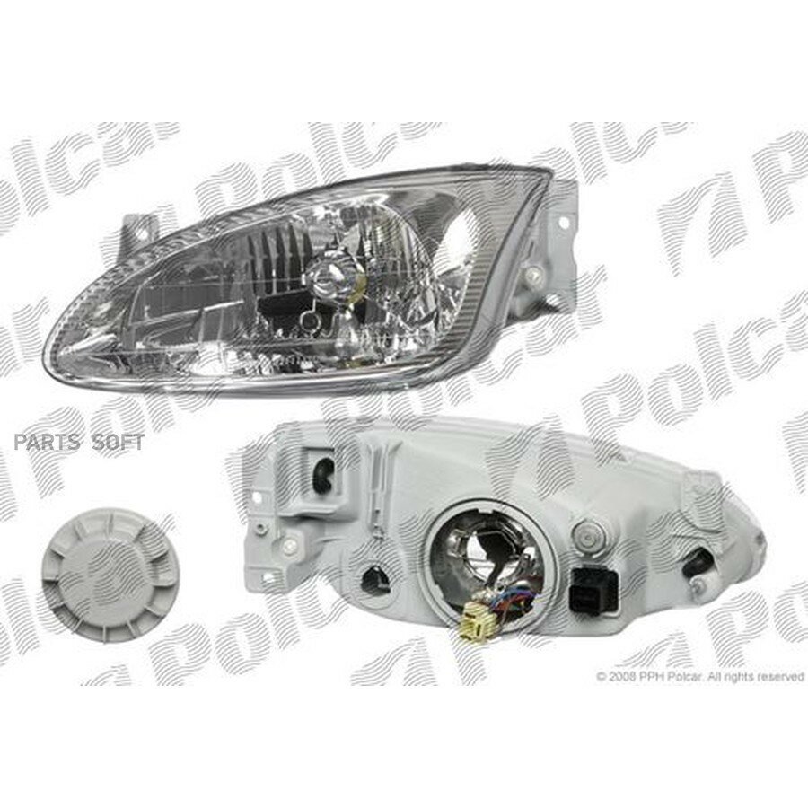 Фара основная левая от официального дистрибьютора, POLCAR, артикул 4012091E