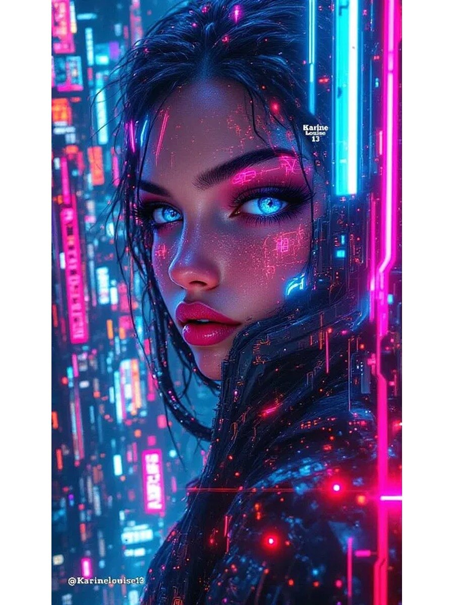 Картина По Номерам Для Взрослых Начинающих, Цветной Холст, /Cyberpunk/40x50см, Без рамки