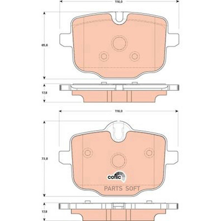 Колодки тормозные BMW 5 (F10, F11) 10-, 6 (F06, F12, F13) 10- задние дисковые \ GDB1869 ZFR ZF RUSSIA GDB1869ZFR | цена за 1 шт