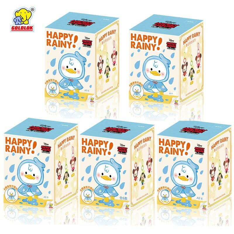 GOLDLOK Disney Весенняя Серия Дождевик Слепая Коробка Коллекционная Фигурка Брелок - 5 Коробок