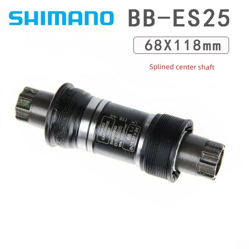 SHIMANO ES25 68x118 мм Шпиндель нижней втулки велосипеда для горных велосипедов, замена, 8-зубчатый