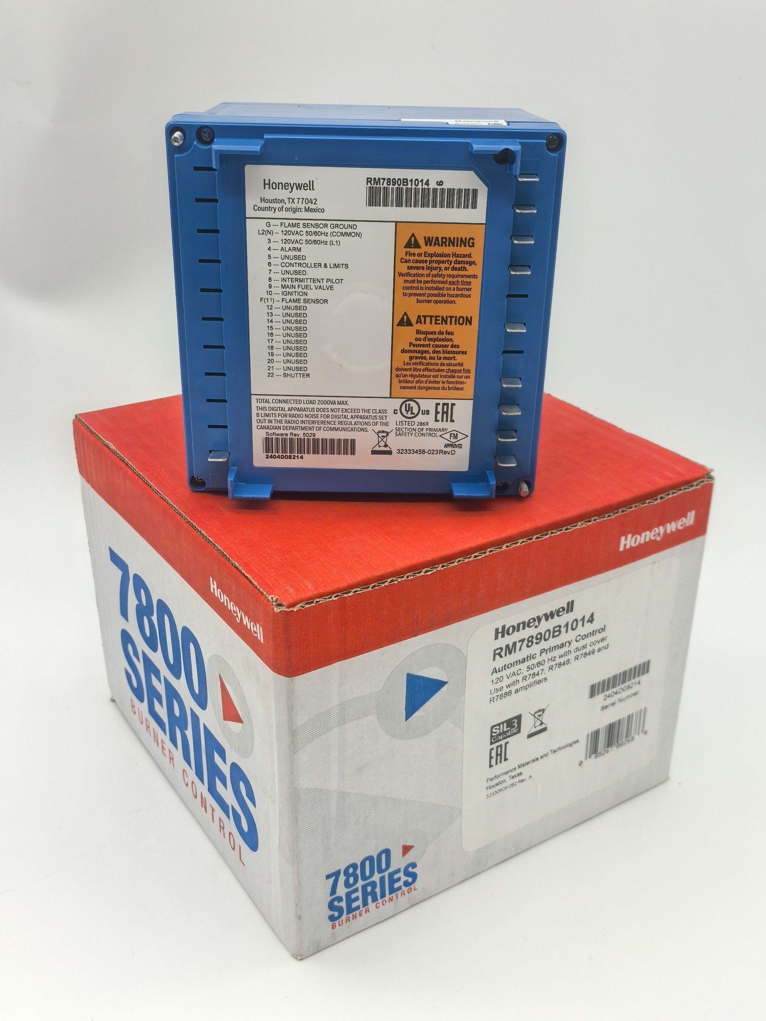 Релейный модуль управления горелкой Honeywell RM7890B1014 для одногорелочных систем
