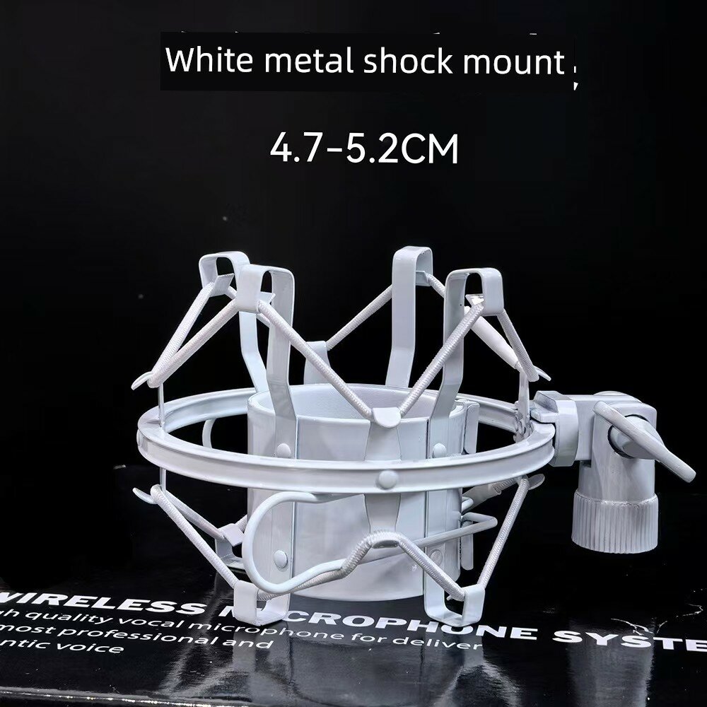 AMI Metal Interview Handheld Wired Microphone in White Color, 5CM Size, Suitable for Recording and Broadcasting