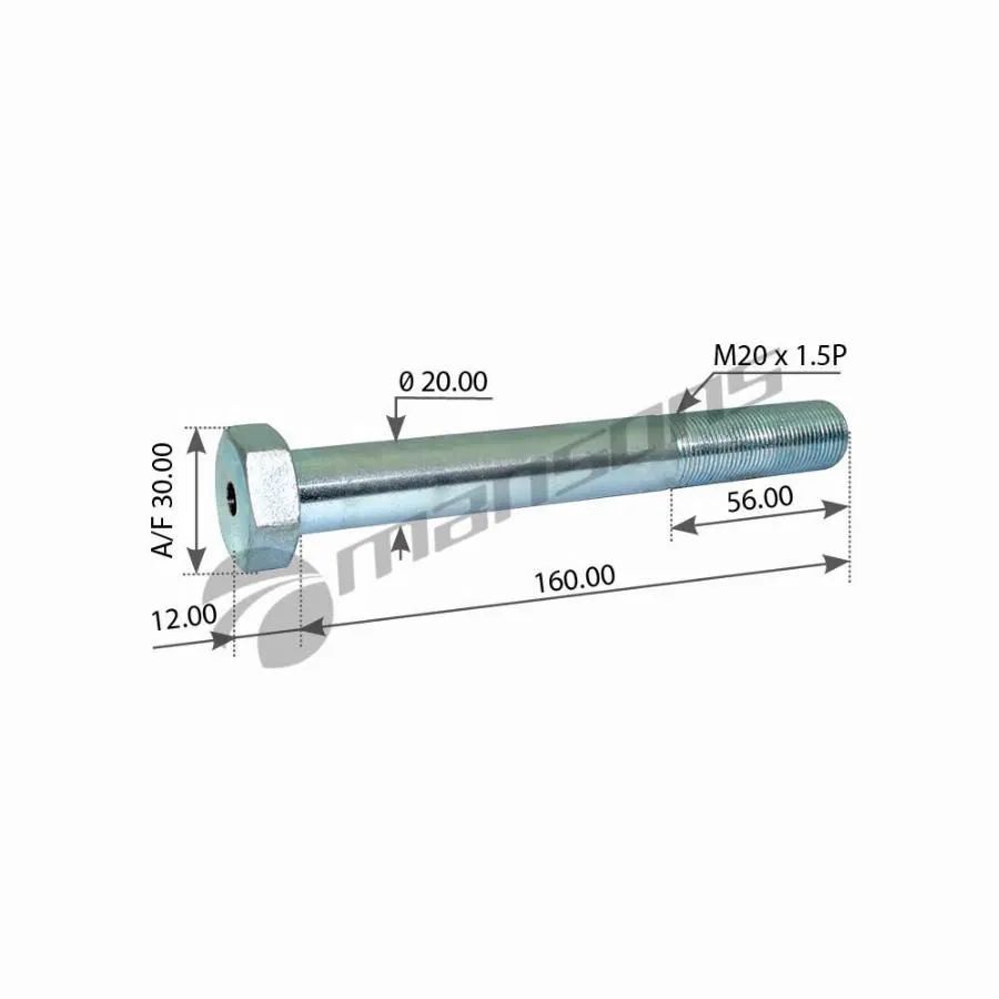 Палец рессоры перед. M20x1.5x160 RVI G300/Maxter/Premium/Kerax , арт. 800516 Mansons