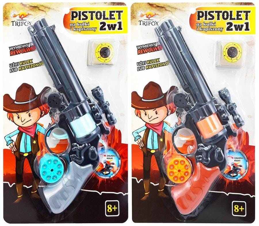 Игрушечный пистолет Trifox на капсюль, капсюли и шарики, 2 в 1