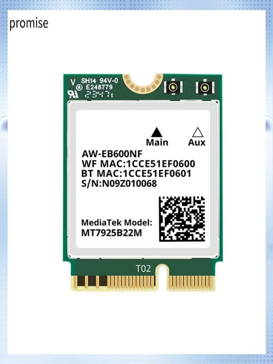 Сетевая карта MT7925 WiFi 7 2.4G 5Ghz 6GHz беспроводной сетевой адаптер