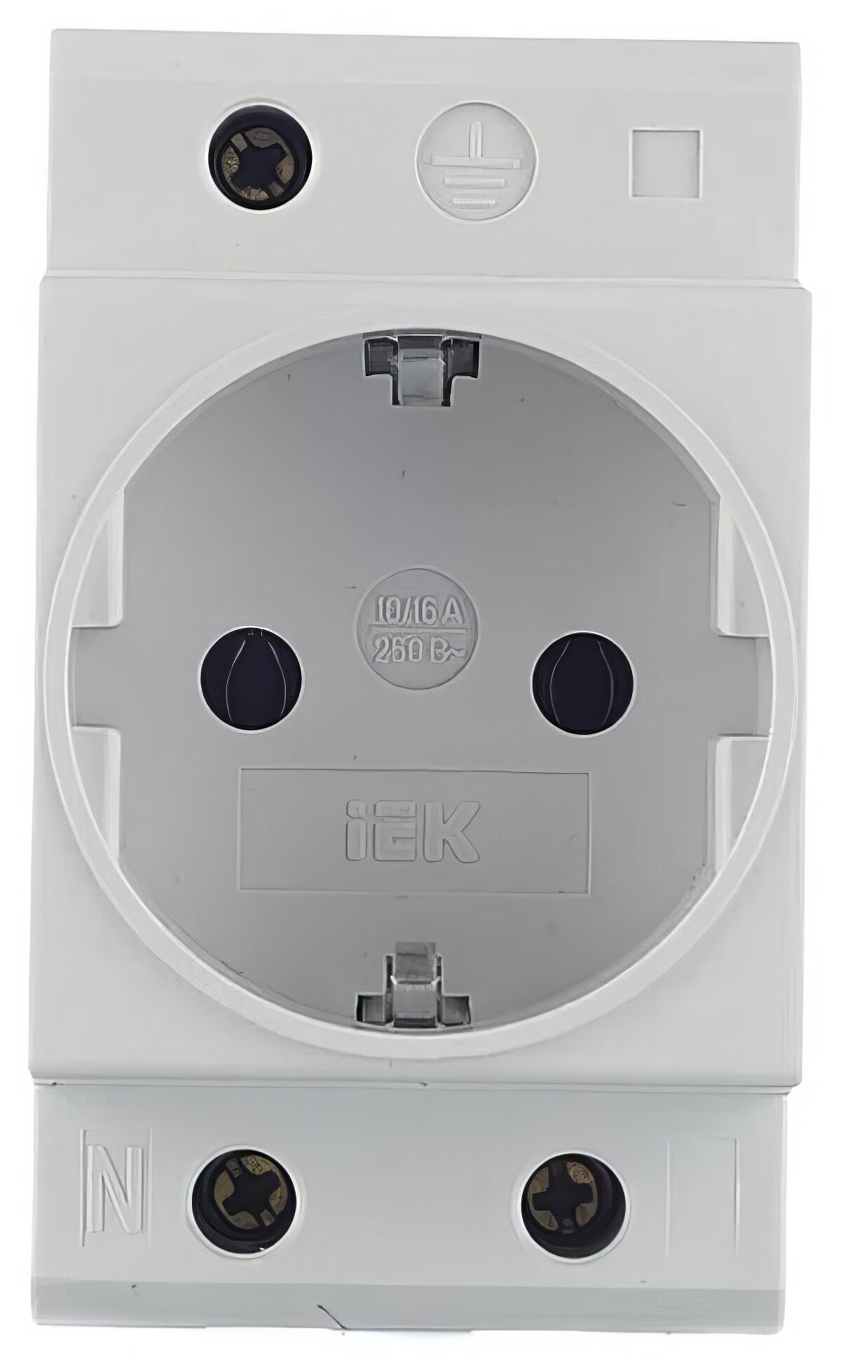 Розетка щитовая модульная IEK 220 В 16 А (MRD10-16/2160/2153)