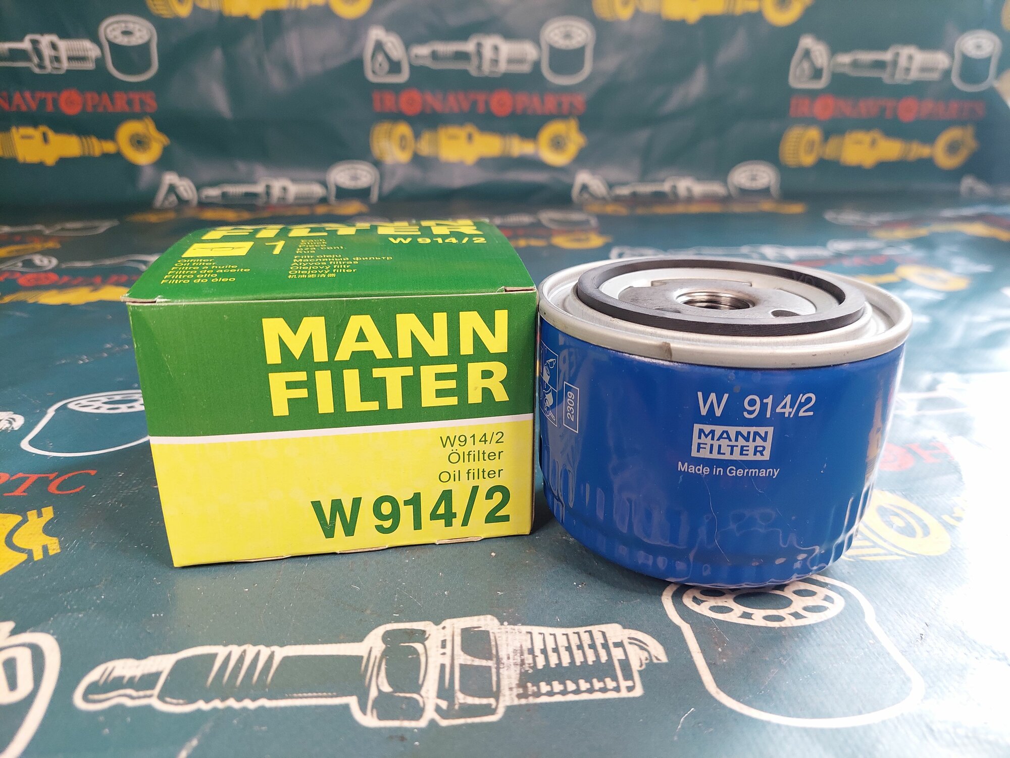 Фильтр масляный MANN-FILTER W914/2 ВАЗ 2108-2115, Lada Гранта, Ларгус, Калина, Приора, Веста, Datsun