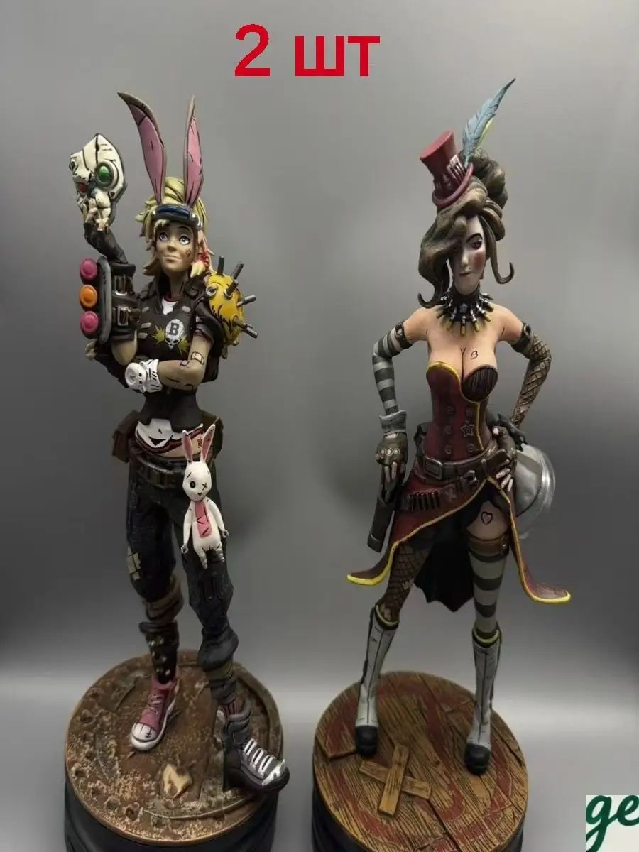 Коллекционные фигурки Tiny Tina и Mad Moxxi Borderlands 3, набор из 2 шт, в коробке, винил, декор для стола
