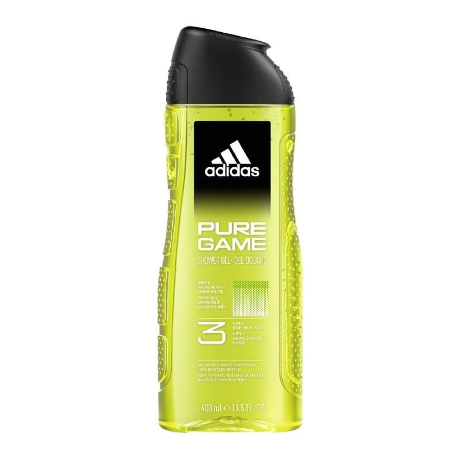 Средство для душа Adidas Pure Game, гель для мытья 3 в 1 для мужчин, 400 мл