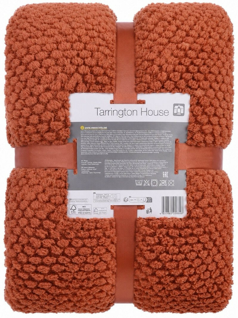 Tarrington House Плед Соты терракотовый 280г, 220 x 240см, (1 шт)