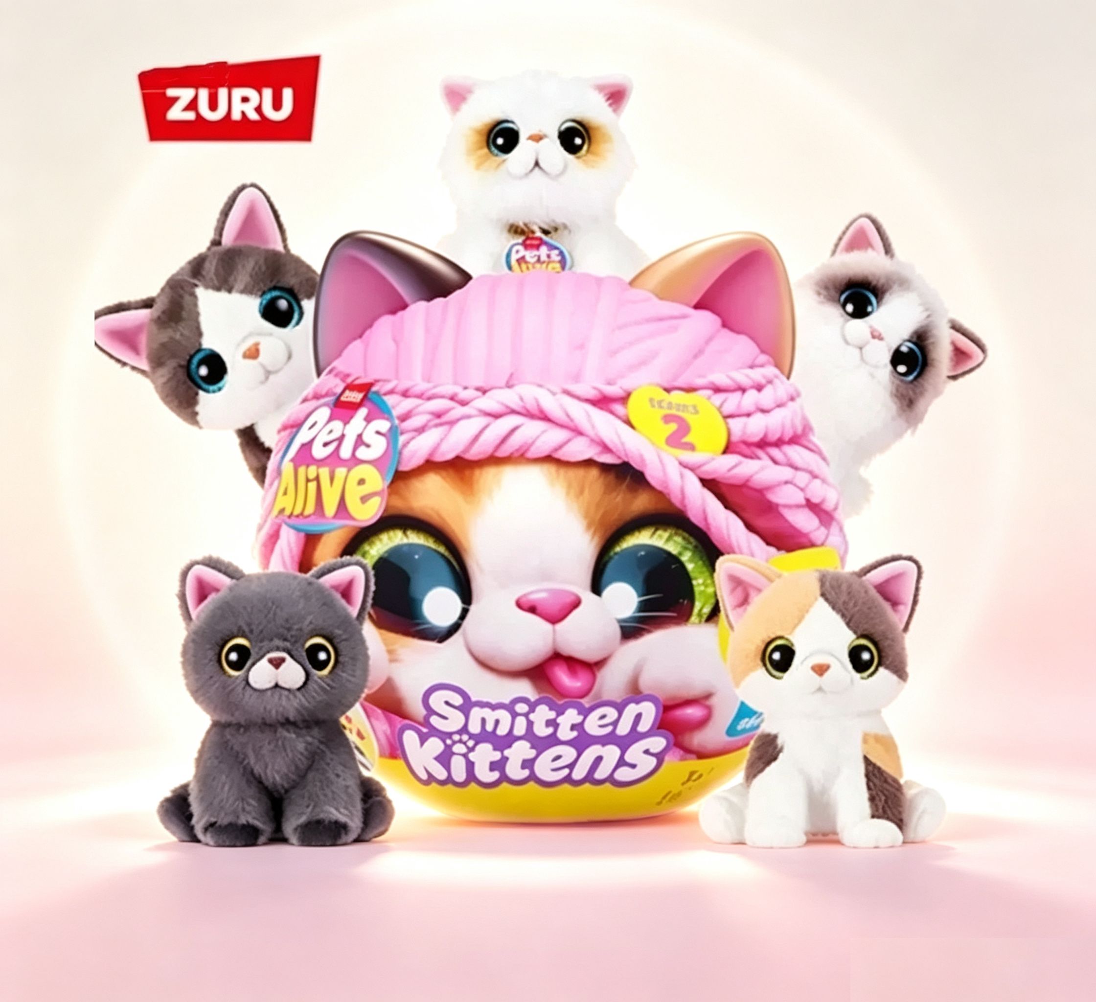 Игровой набор Pets Alive Smitten Kittens, слепая коробка, плюшевые котята.