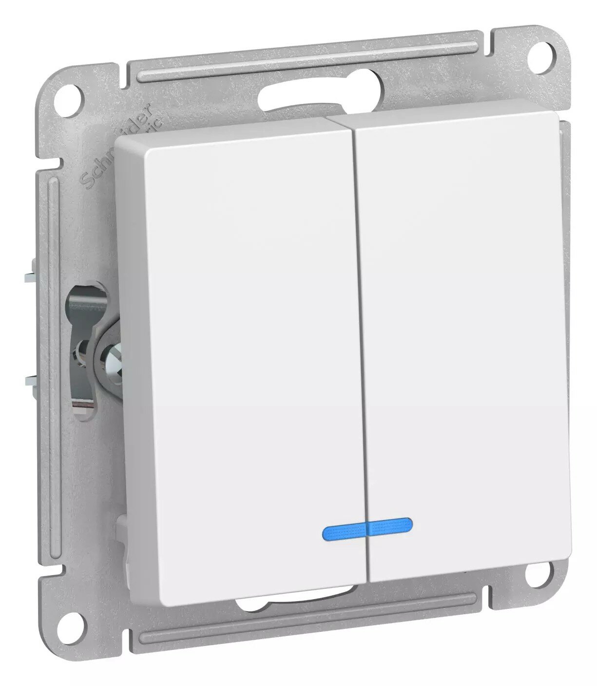 Выключатель 2-клавишный с индикатором белый Systeme Electric Atlasdesign ATN000153