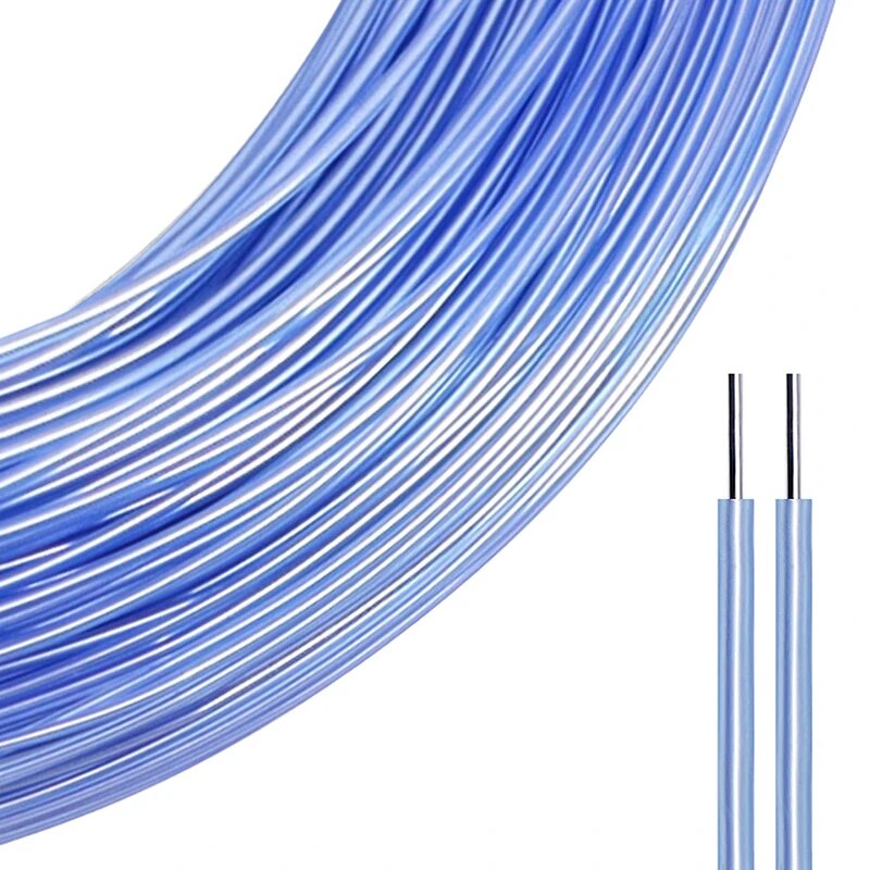 Одножильный посеребренный медный провод FEP изоляция 24AWG Sq0.2mm, Синий, Clear Blue, 1 meter
