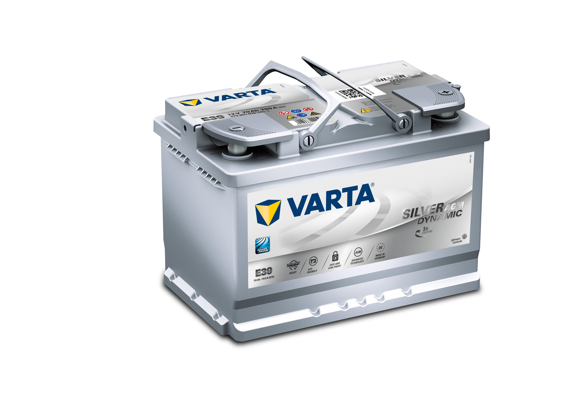 Аккумулятор Silver Dynamic AGM 12V 70AH 760A 278х175х190 Полярность 0 Клеммы 1 Крепле Varta 570901076
