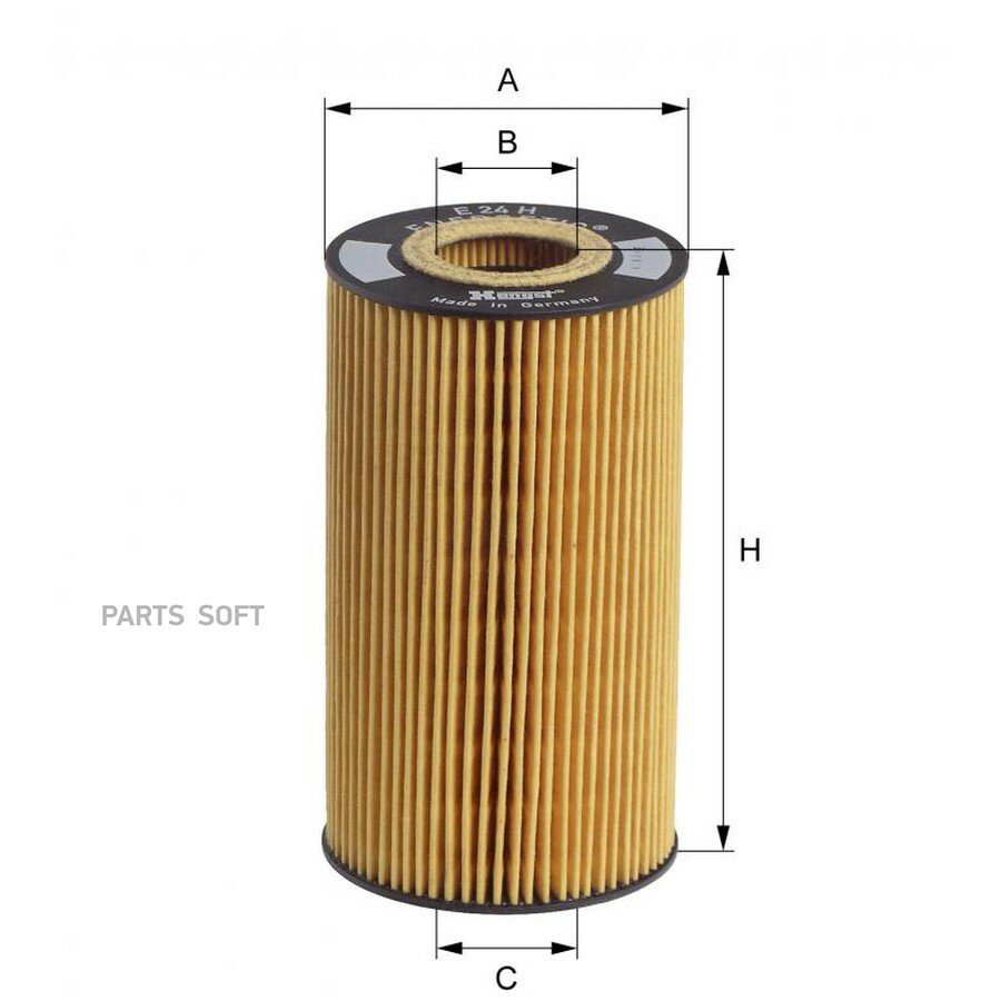 Фильтр масляный Hengst E24H D80 (HU 934 x) MERCEDES-BENZ дизель, 10шт/уп HENGST FILTER E24HD80 | цена за 1 шт