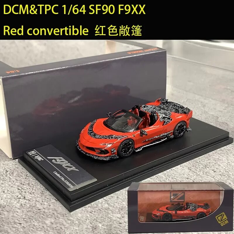 Bburago 1/64 SF90 F9XX металлическая модель автомобиля Красный, Red convertible