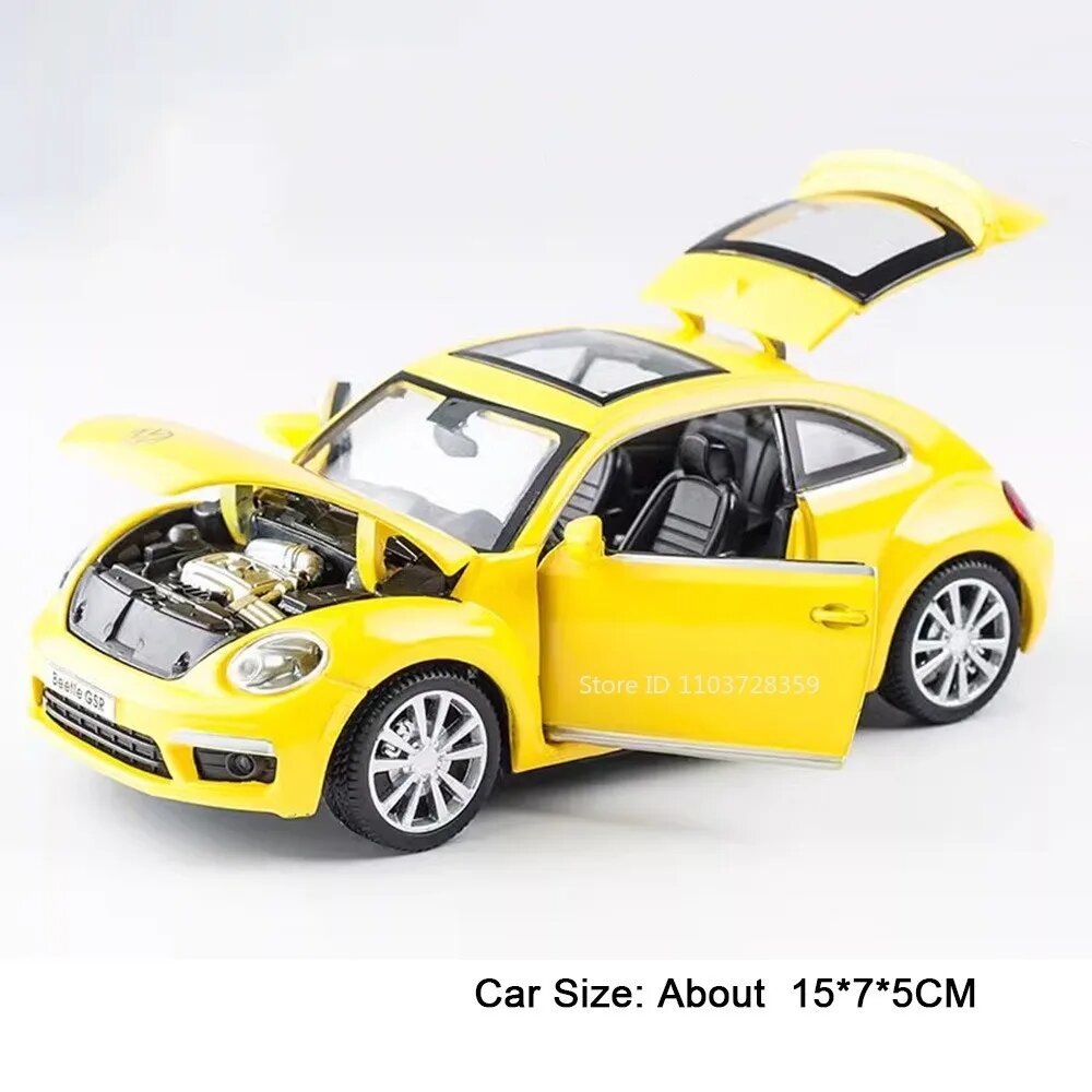 Машинка-игрушка Volkswagen Beetle 1:32 металлическая Желтый, VB32113-1 Yellow