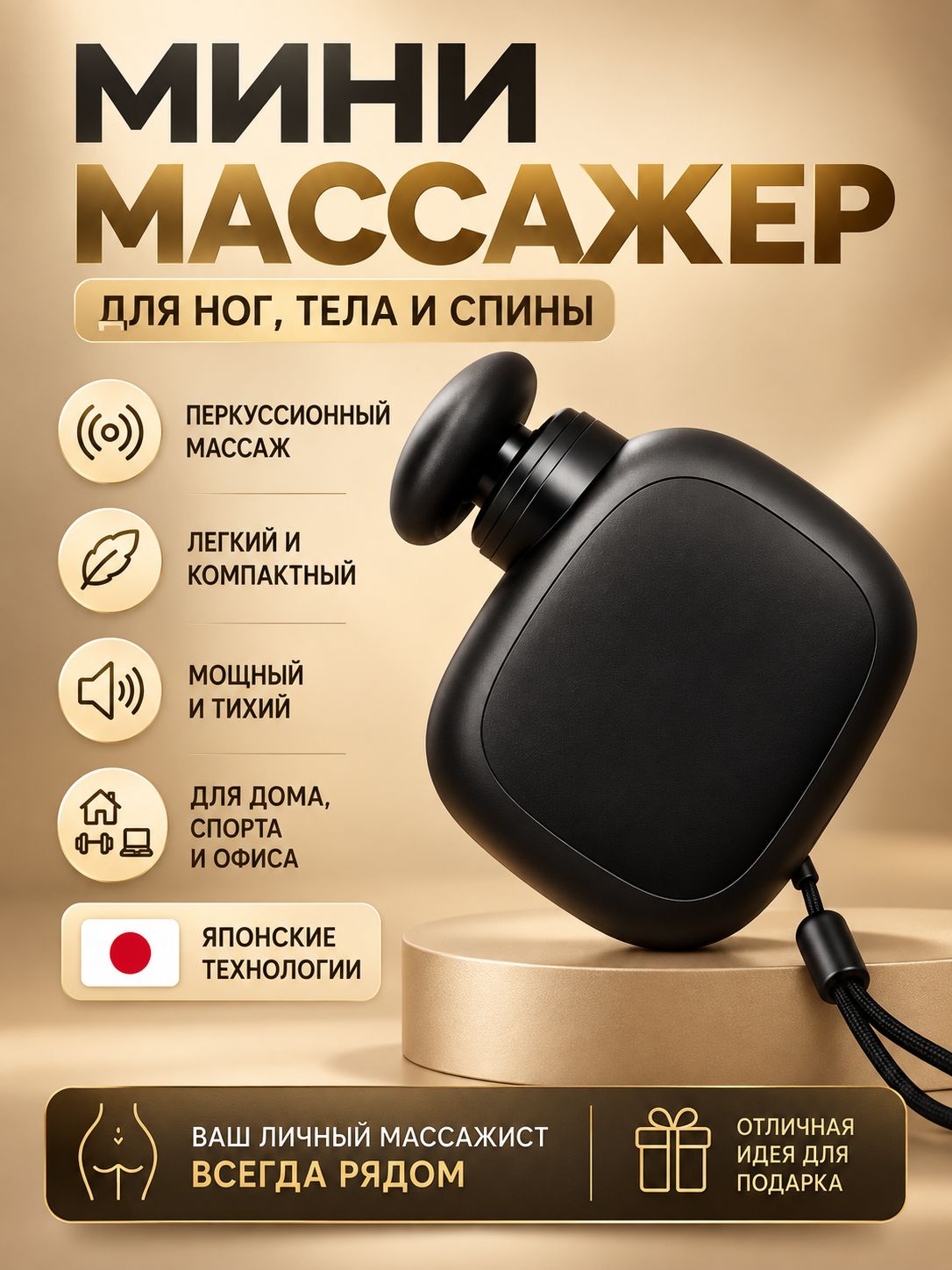 Перкуссионный массажер для тела, массажный пистолет