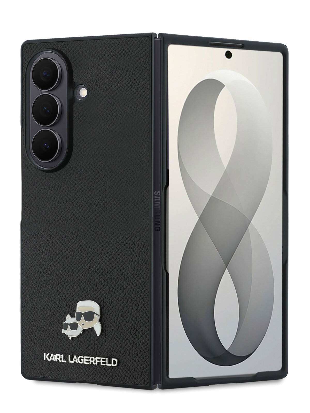 Чехол Karl Lagerfeld на Samsung Galaxy Z Fold8 Ultra/Fold7, с магнитами MagSafe, подкладкой из микрофибры, черный