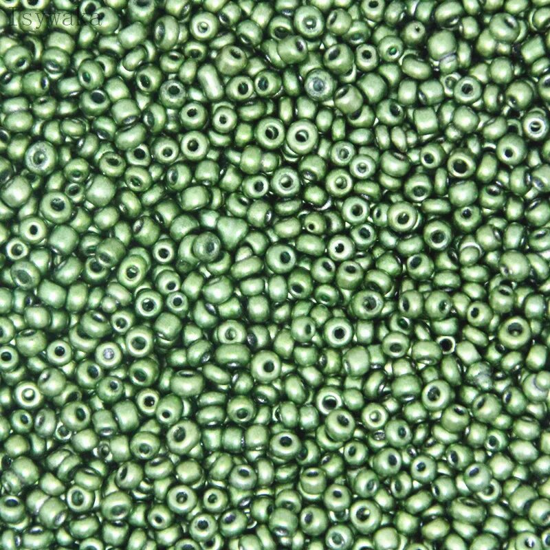 Isywaka стеклянные бусины-разделители Зеленый, 3mm 300pcs, shining green