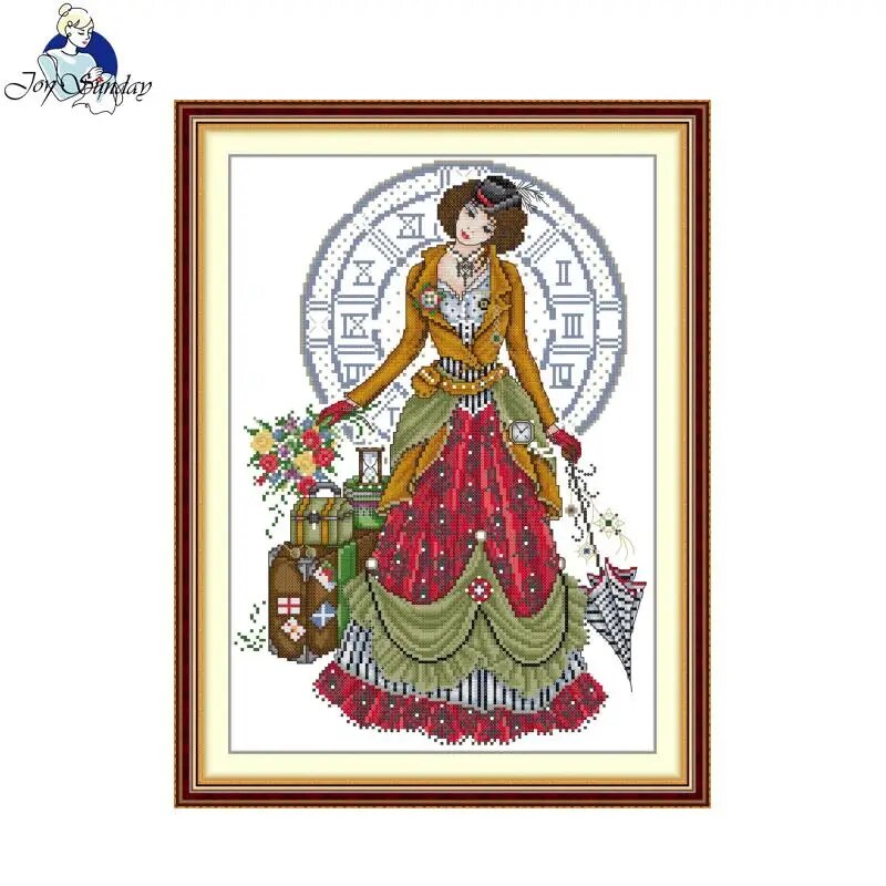 Набор для вышивания крестиком Joy Sunday "Путешественник во времени" 14CT Printed Cloth