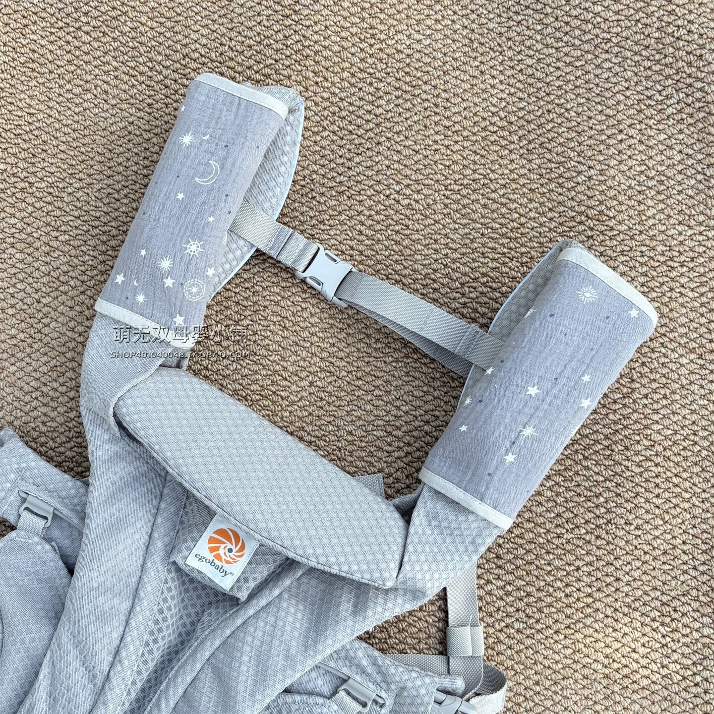 Детская хлопковая марля для прорезывания зубов, узор серый звездный месяц, 1 пара, защита от загрязнения (класс А)