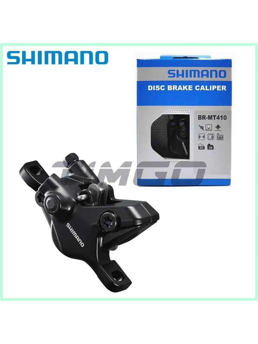 Калипер гидравлического дискового тормоза Shimano BR-MT410, 2 поршня, черный