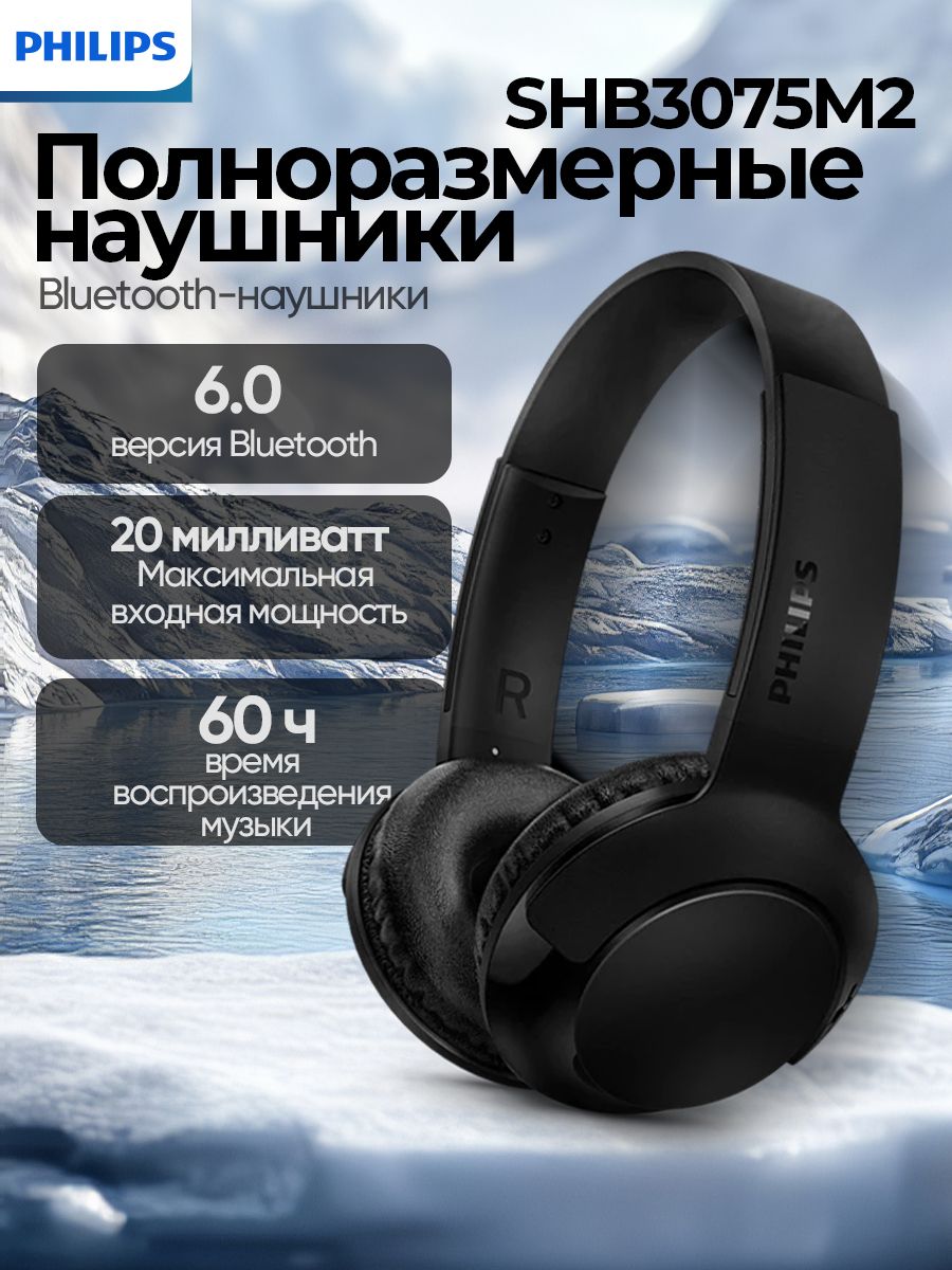 Philips Наушники беспроводные с микрофоном, Bluetooth, USB Type-C, черный