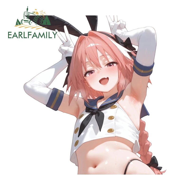 Наклейки на автомобиль EARLFAMILY Bunny Astolfo в стиле косплей, водонепроницаемые, устойчивые к царапинам, для электровелосипедов