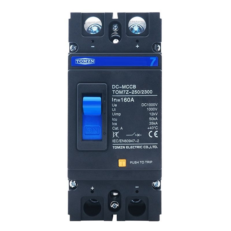 TOMZN 2P DC 1000V: литой автоматический выключатель MCCB для солнечных фотоэлектрических систем, инвертор/аккумулятор, защита от перегрузки, 160A.