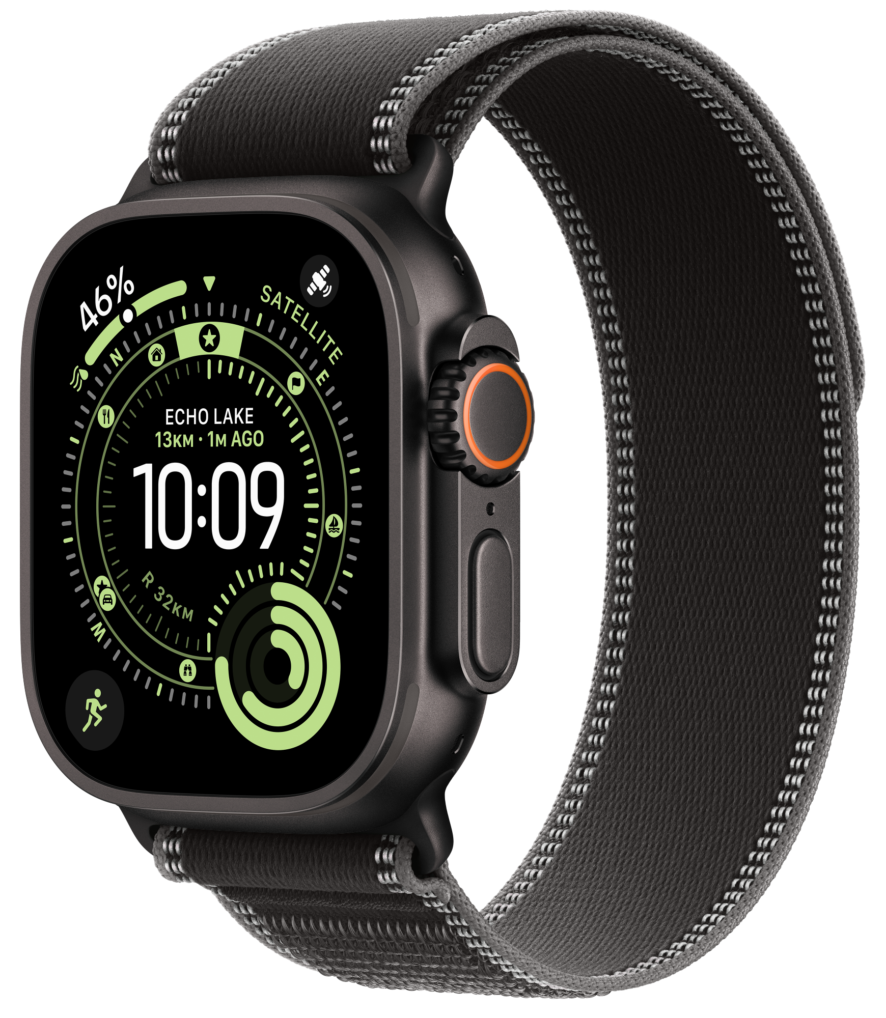 Умные часы Apple Watch Ultra 3 GPS + Cellular 49 мм, Black Titanium, Black/Charcoal Trail Loop S/M (MF1D4)