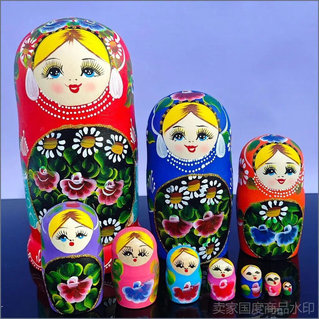 Русская матрешка 10 ярусов 20 см ручная роспись деревянная сувенирная игрушка из липы