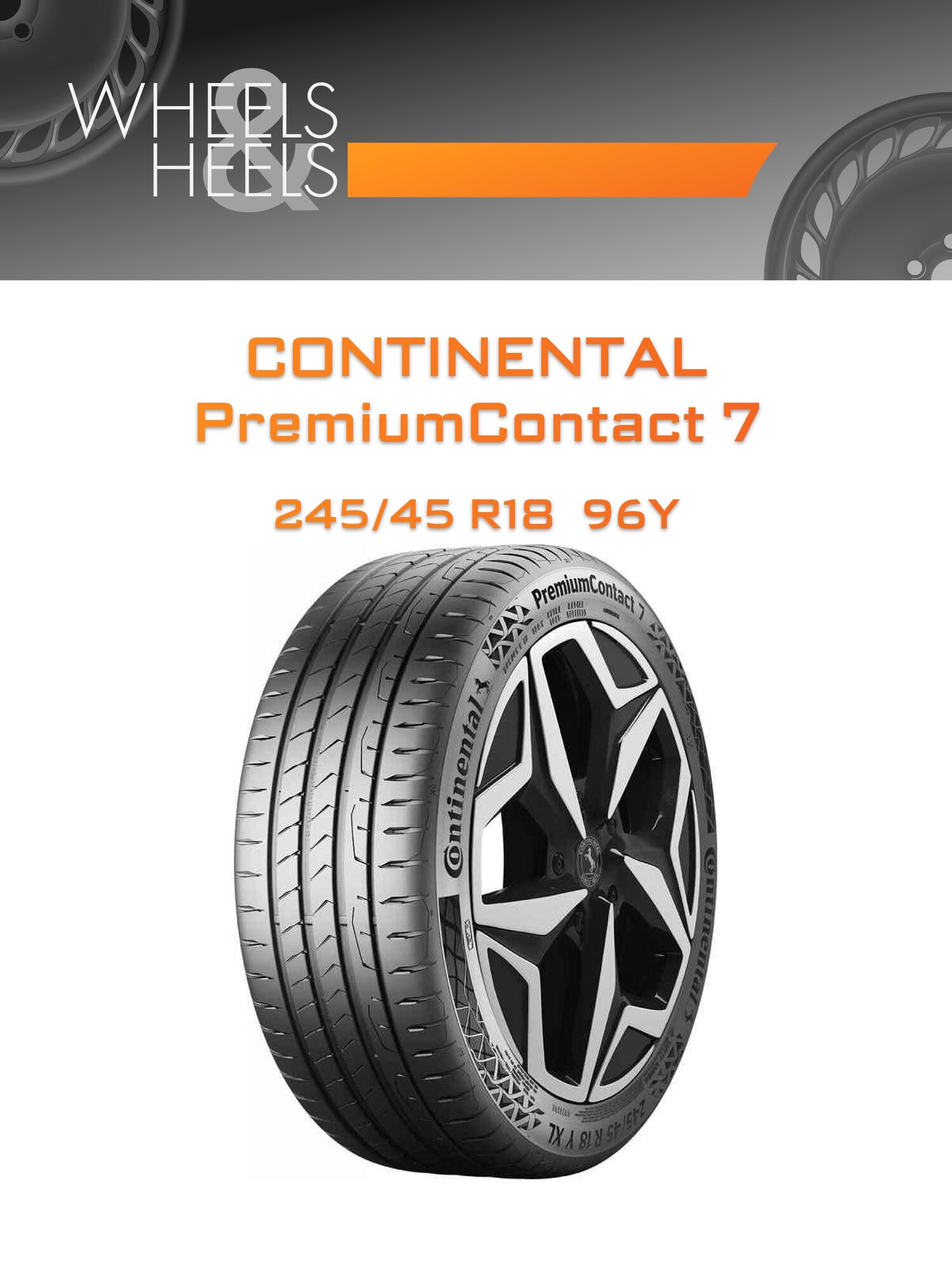 Шина автомобильная CONTINENTAL PremiumContact 7 245/45 R18 96Y SUMMER, летняя, универсальная