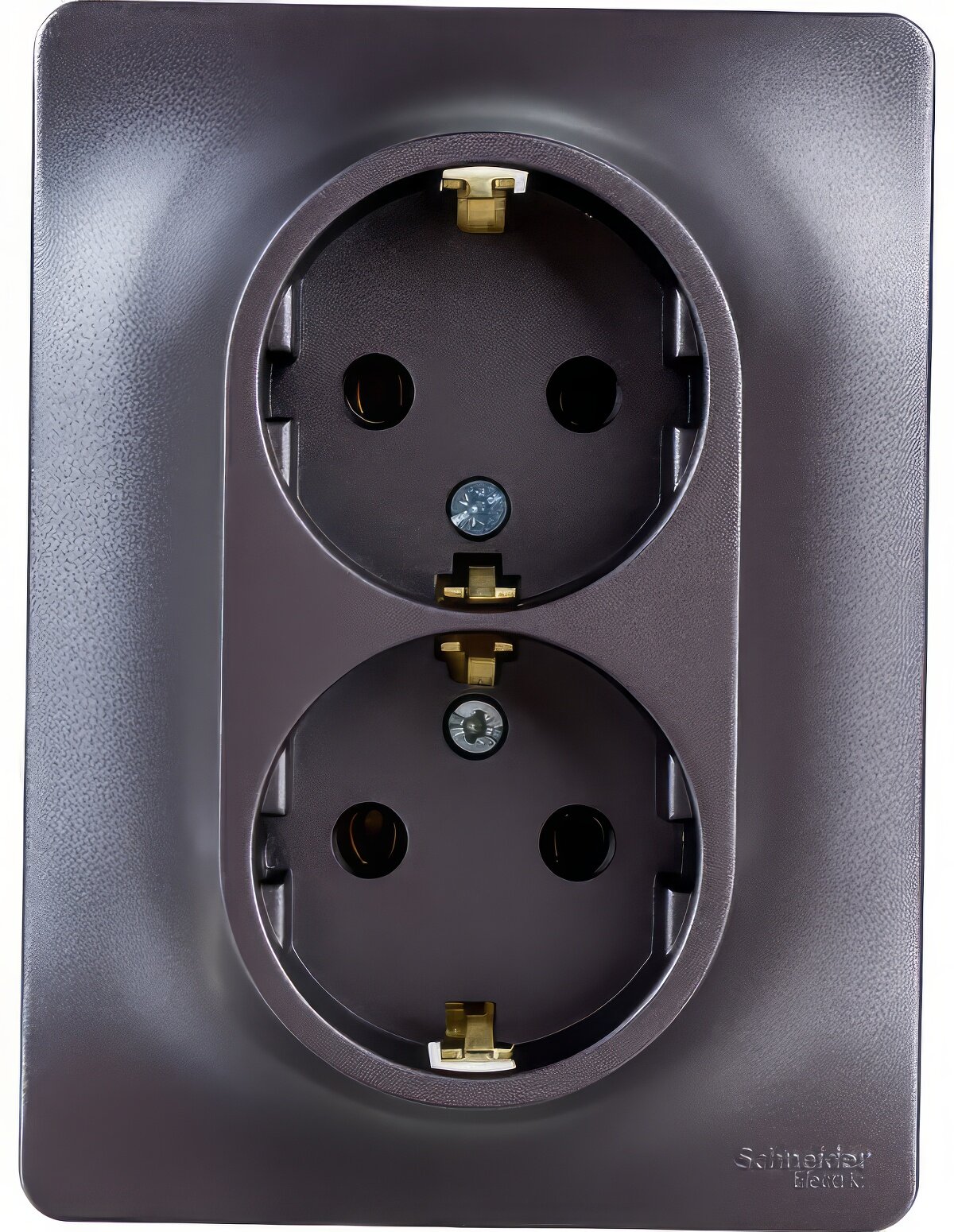 2-местная розетка Systeme Electric скрытой проводки Glossa 16А IP20 250В с заземлением в сборе графит GSL001324