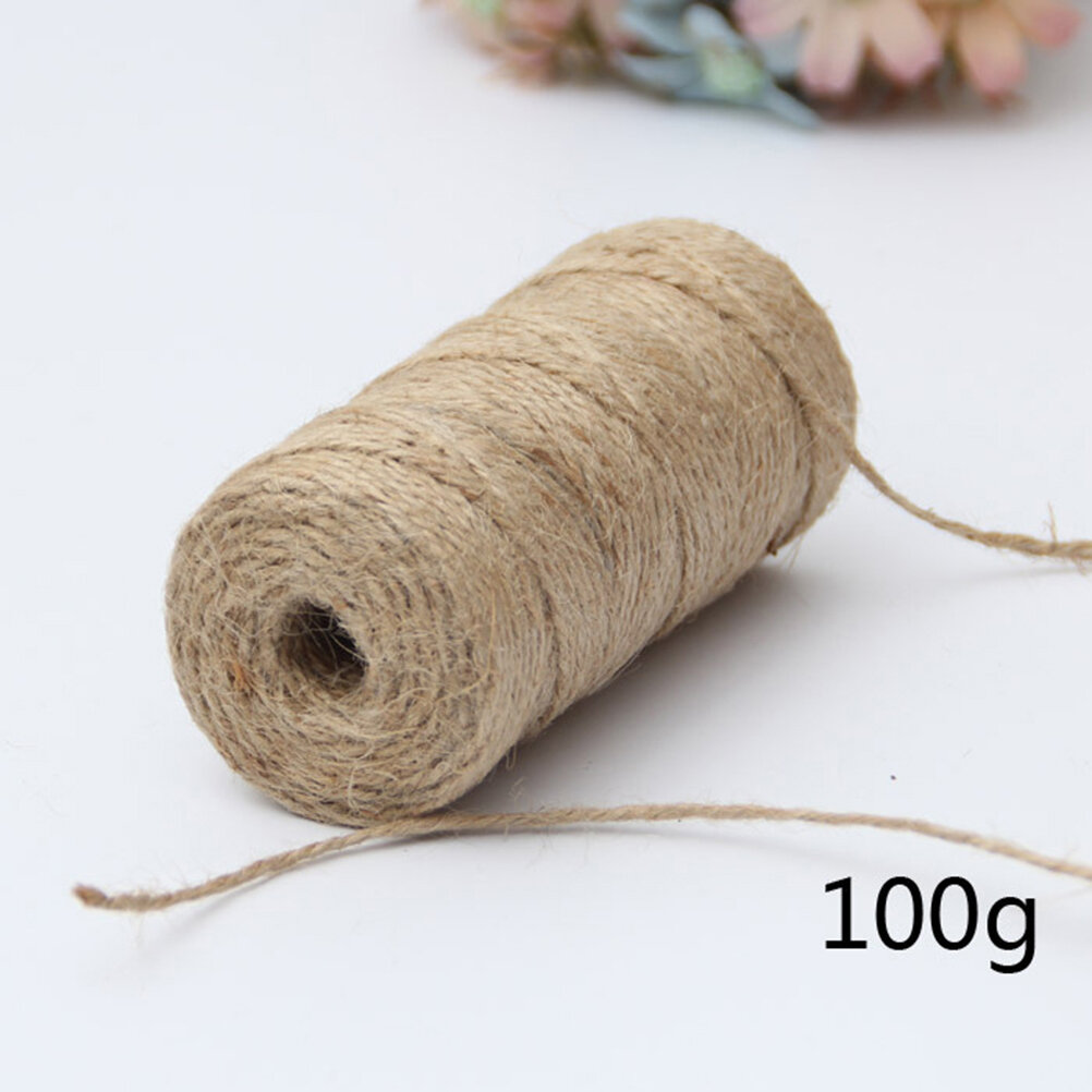 100M Натуральный Джутовый Веревка Для Упаковки Подарков И Декора 1Mm 100G