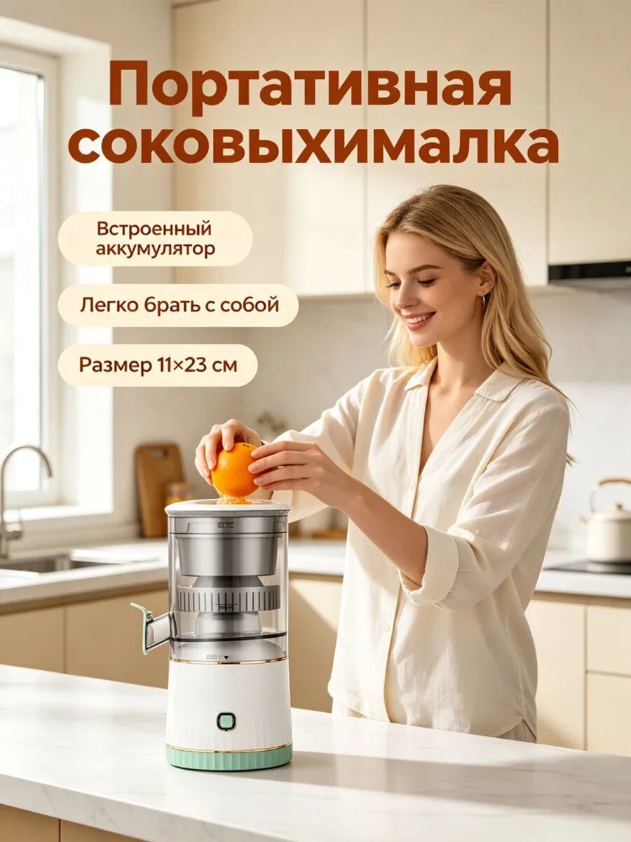Соковыжималка электрическая для цитрусовых Электросоковыжималка, зеленый