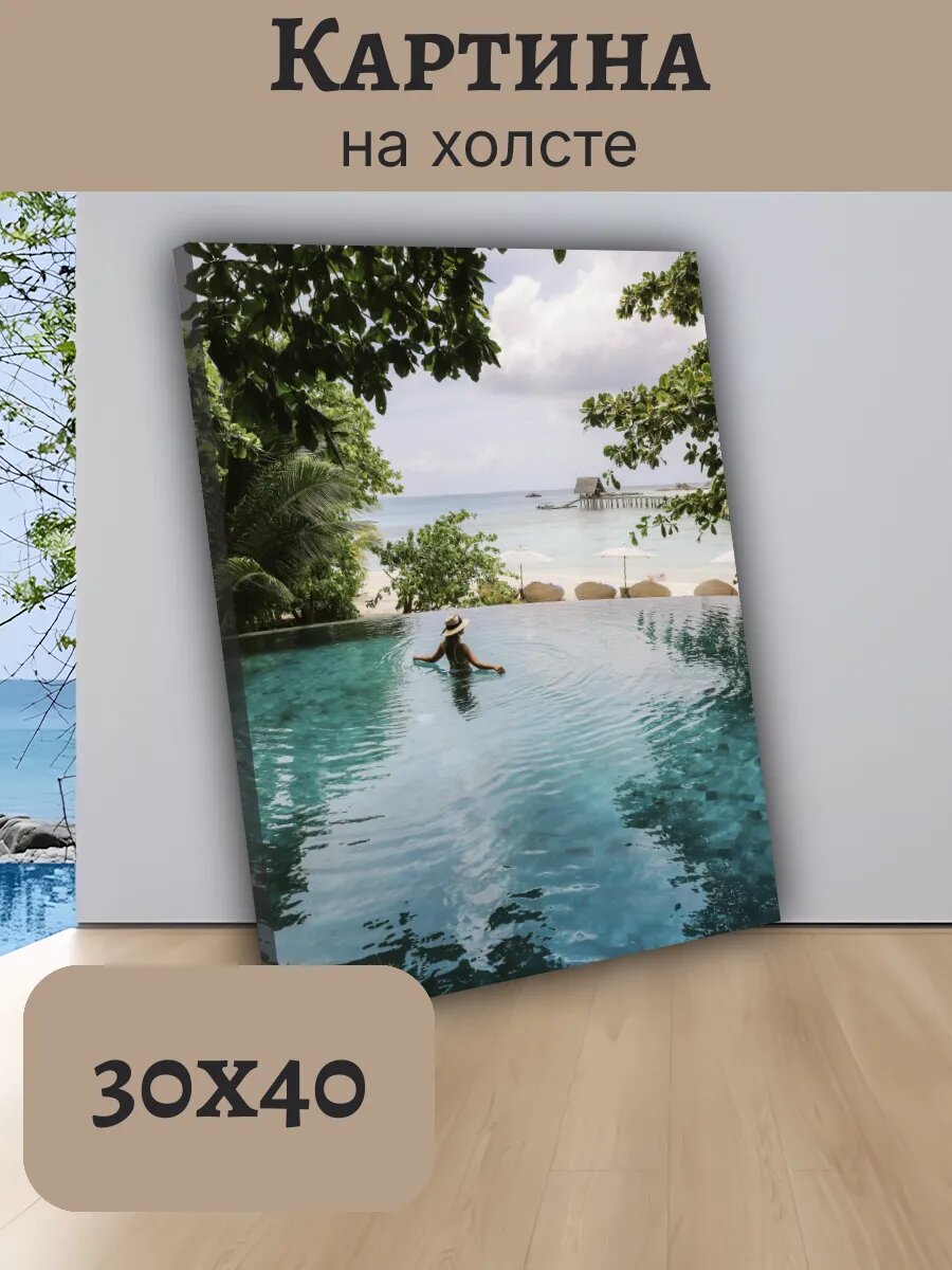 Картина Постер Мальдивы Maldives 30x40 с видом на океан