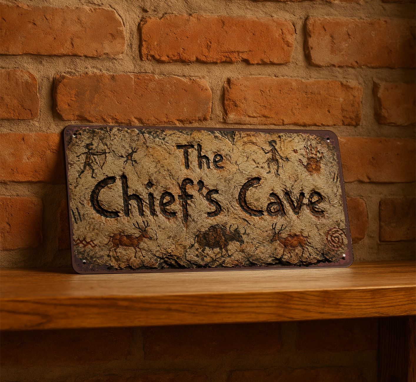 Металлическая табличка The Chief s Cave, декор мужской комнаты, гаража, мастерской, кабинета, подарок мужчине, 15х30 см