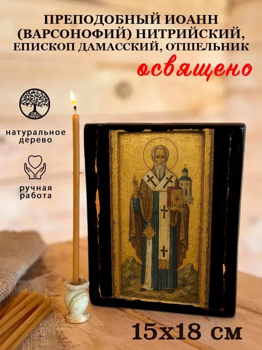 Икона Иоанн (Варсонофий) Нитрийский, епископ Дамасский, отшельник