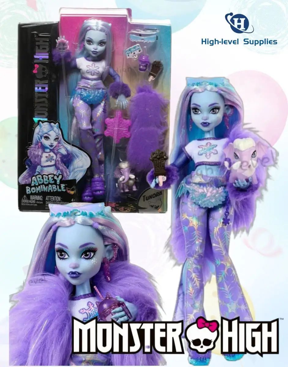 Кукла Monster High 3-го поколения, Абби Боминэйбл и её питомец Мамонт Тундра с аксессуарами
