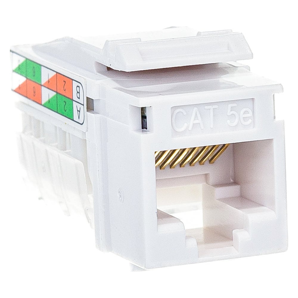 Механизм компьютерной розетки Экопласт RJ-45, категория 5е, UTP модуль, 8 контактов LK45 856100-1