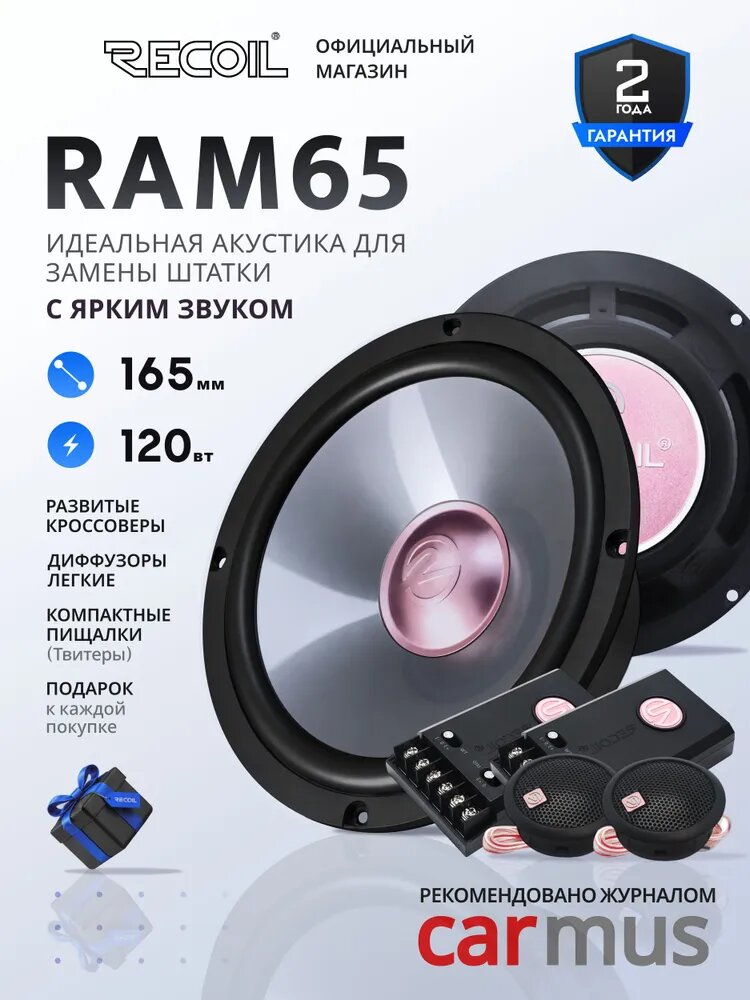 Динамики автомобильные 16 см Recoil RAM65