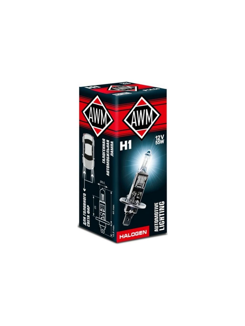 Лампа галогенная AWM 817527011521 H1 12V 55W, 1