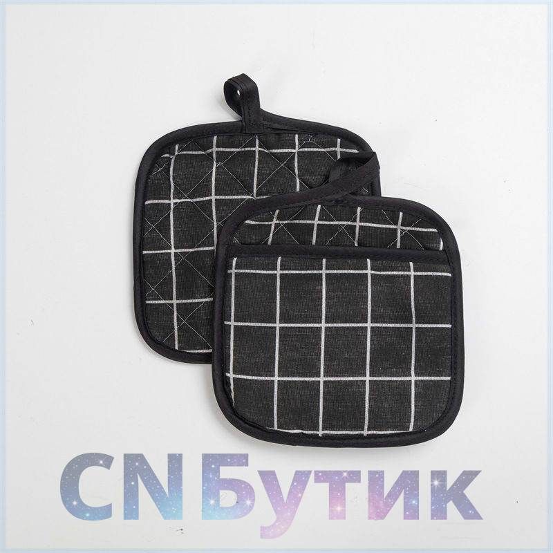 Прихватка для кухни 10x10 см квадратная 1 шт черный, Артикул: 5554092191