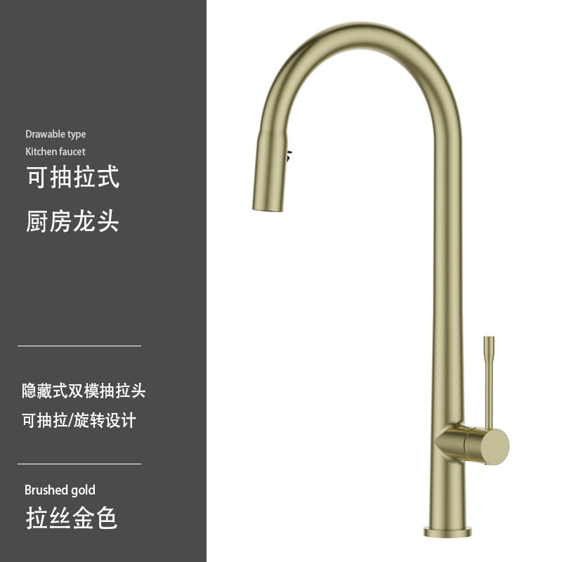 Кухонный смеситель Muku Gunmetal Gray с выдвижным изливом для горячей и холодной воды, подходит для мойки и посудомоечной машины - Simple Black Copper
